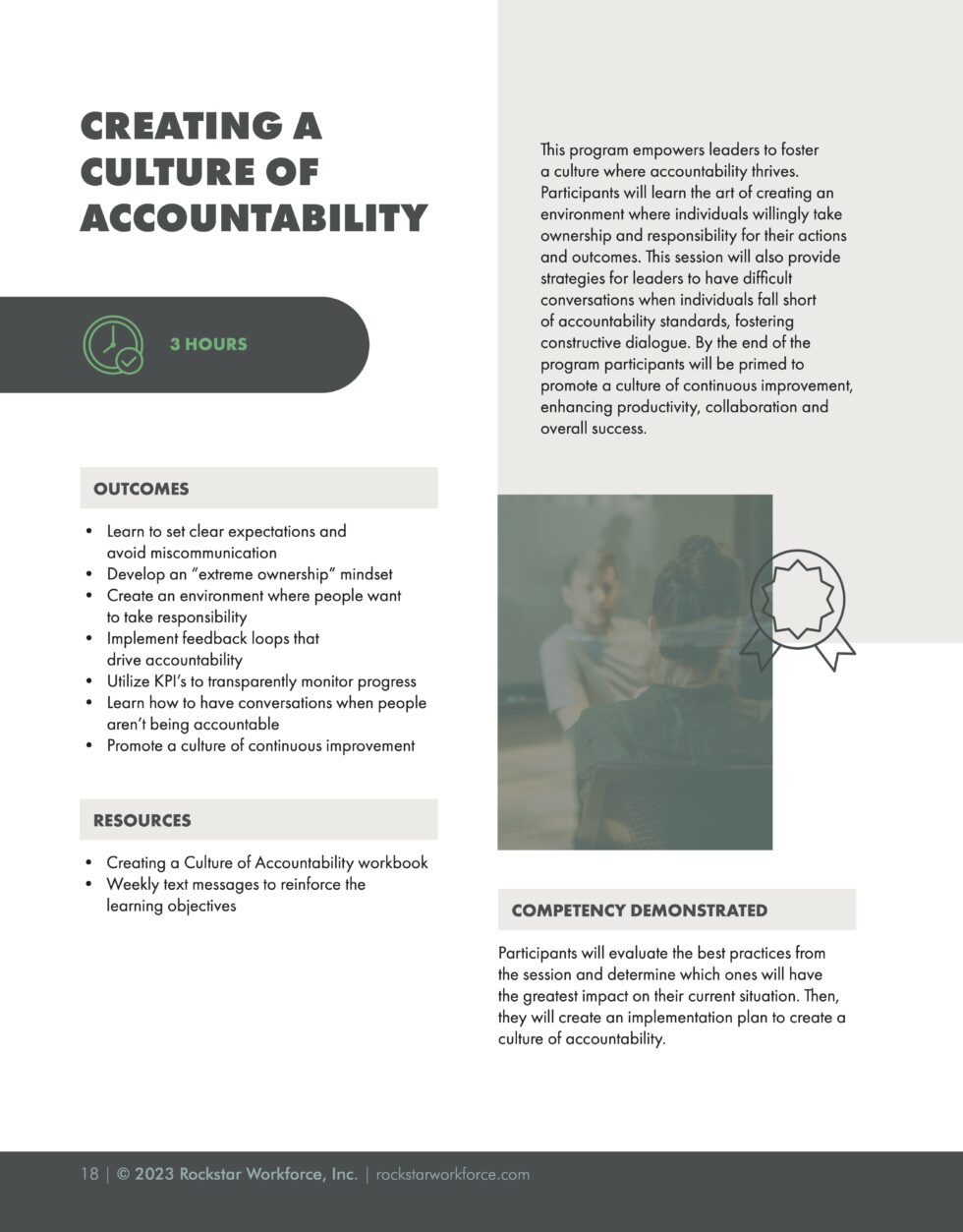 Creating a Culture of Accountability - Rockstar Workforce